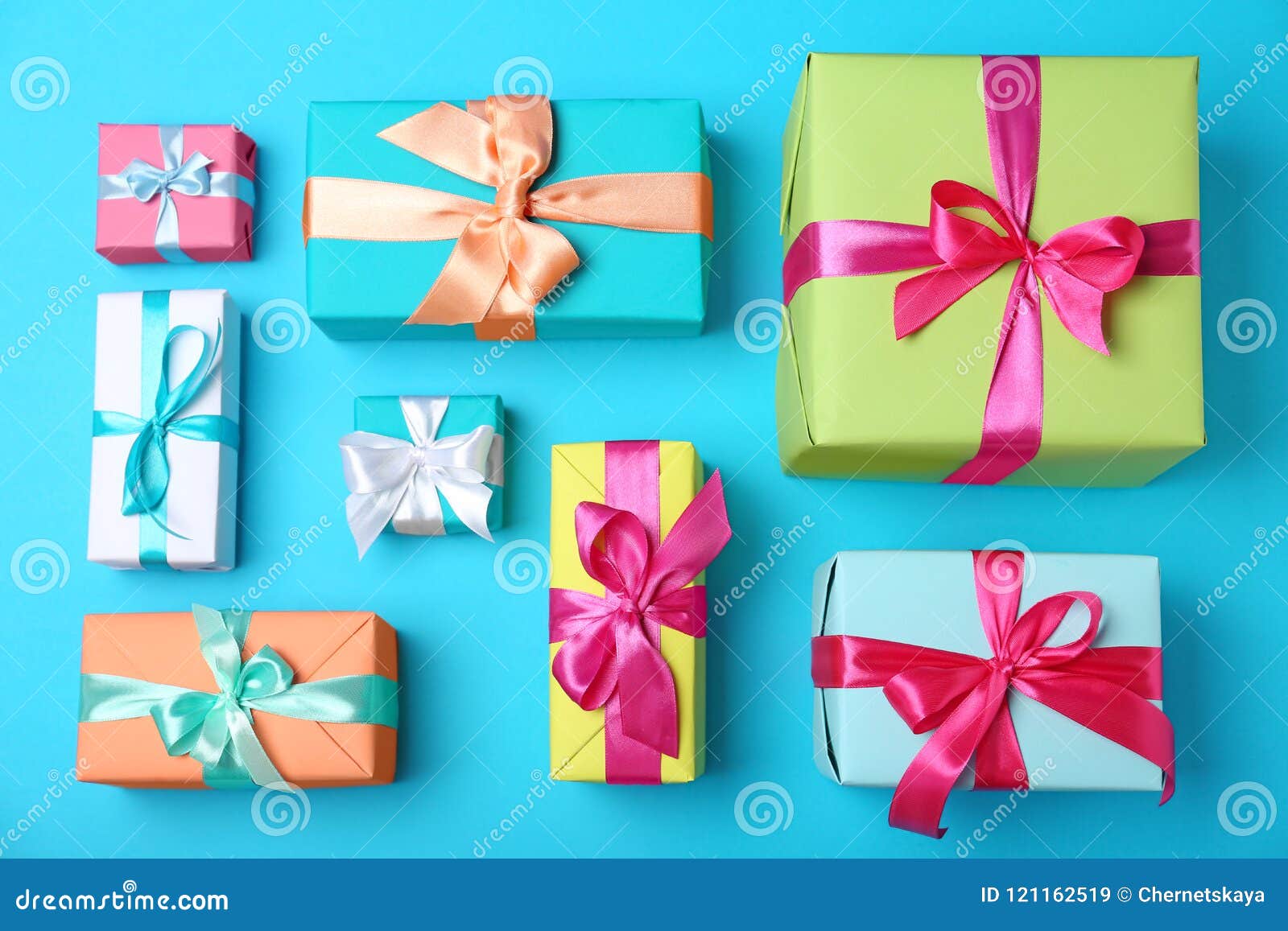 Flat Lay Composition with Beautiful Gift Boxes Stock Image - Image of ...