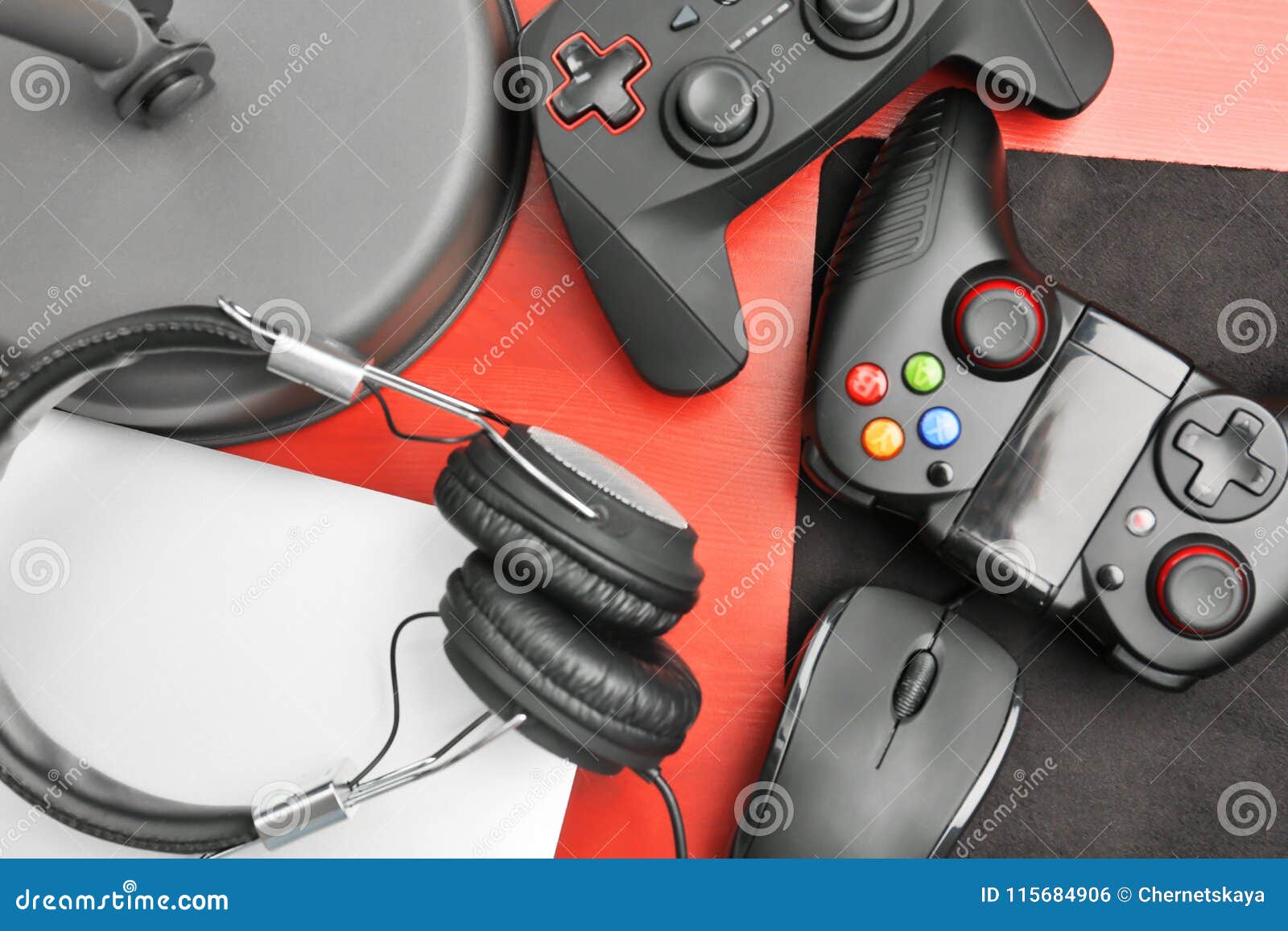 Flat Lay Composition with Computer Mouse Stock Photo - Image of ...