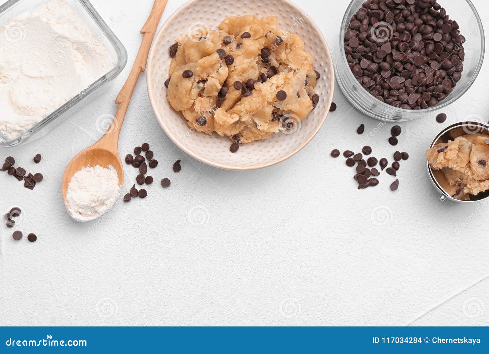 Flat Lay Composition with Cookie Dough, Stock Photo - Image of meal ...