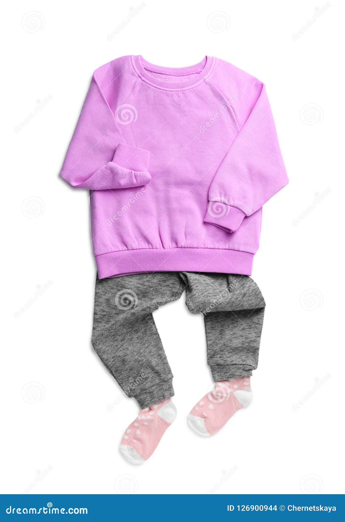 Flat Lay Composition with Cute Child Clothes Stock Photo - Image of ...
