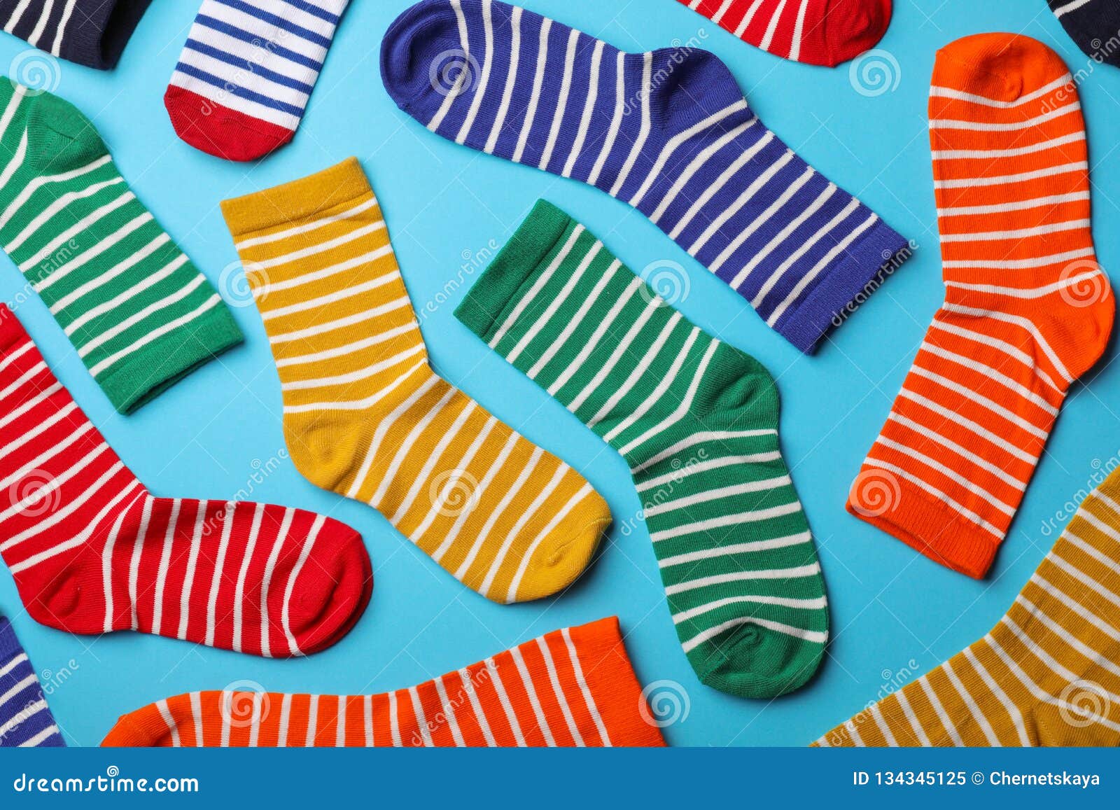 Flat Lay Composition with Cute Child Socks Stock Image - Image of cute ...