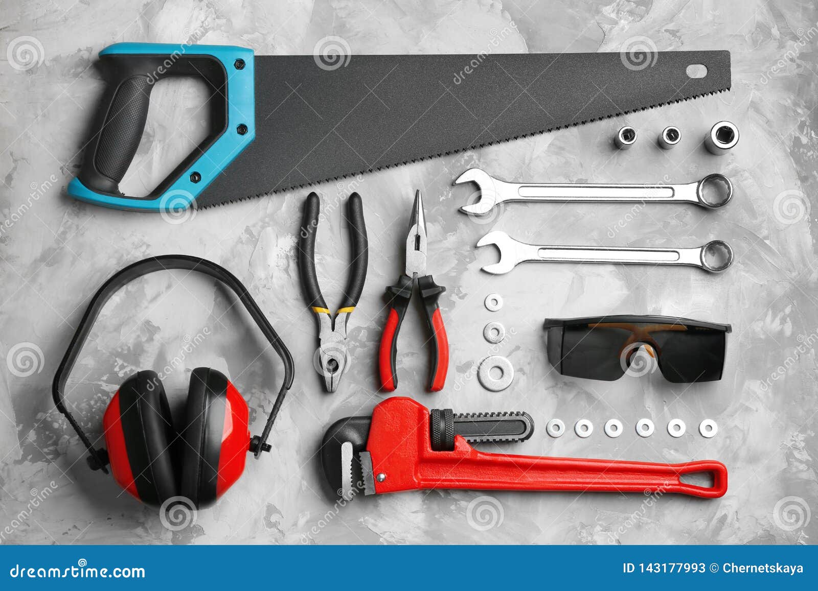 Flat Lay Composition with Different Construction Tools Stock Image ...