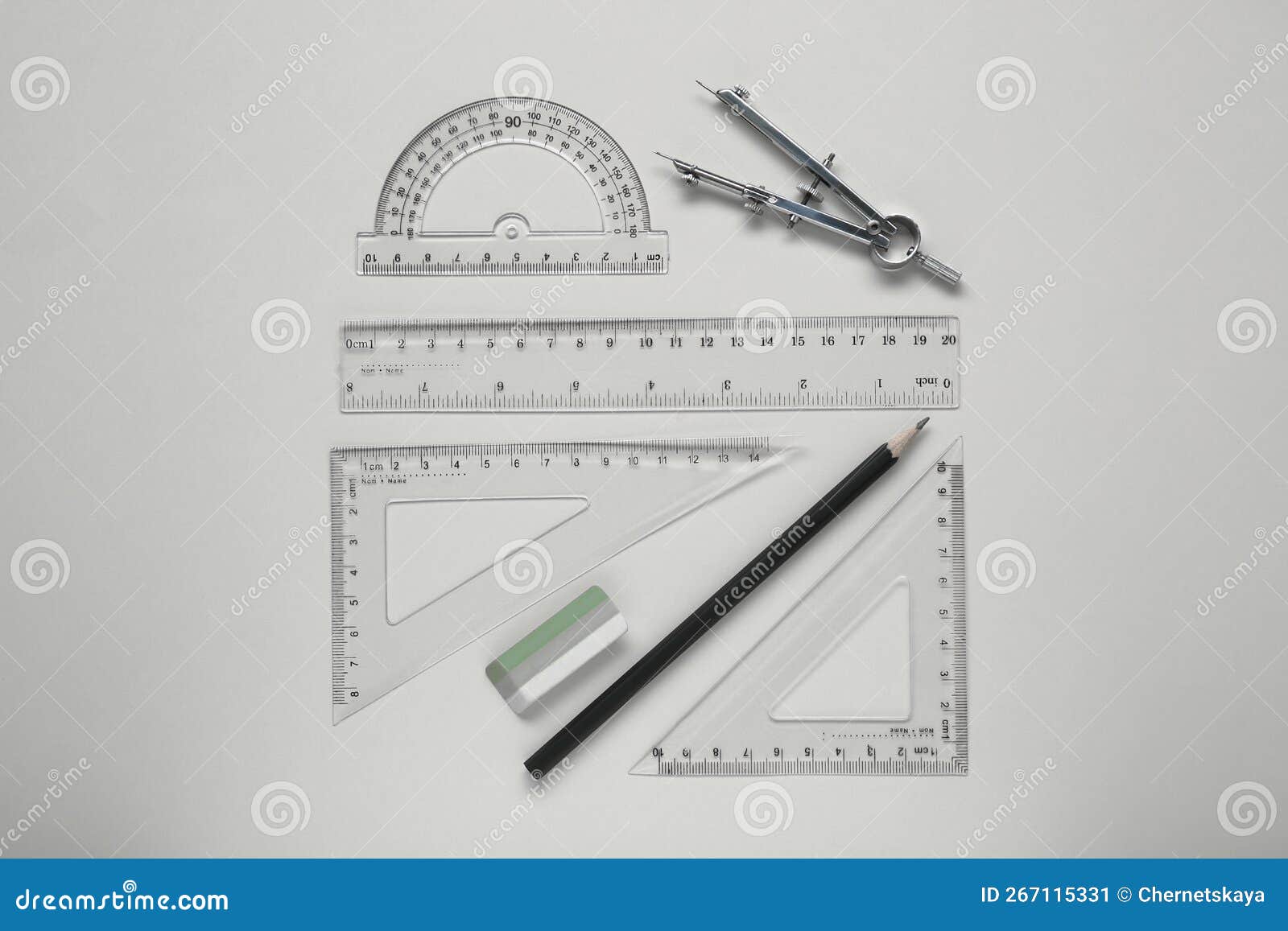 Flat Lay Composition with Different Rulers and Compass on Yellow ...