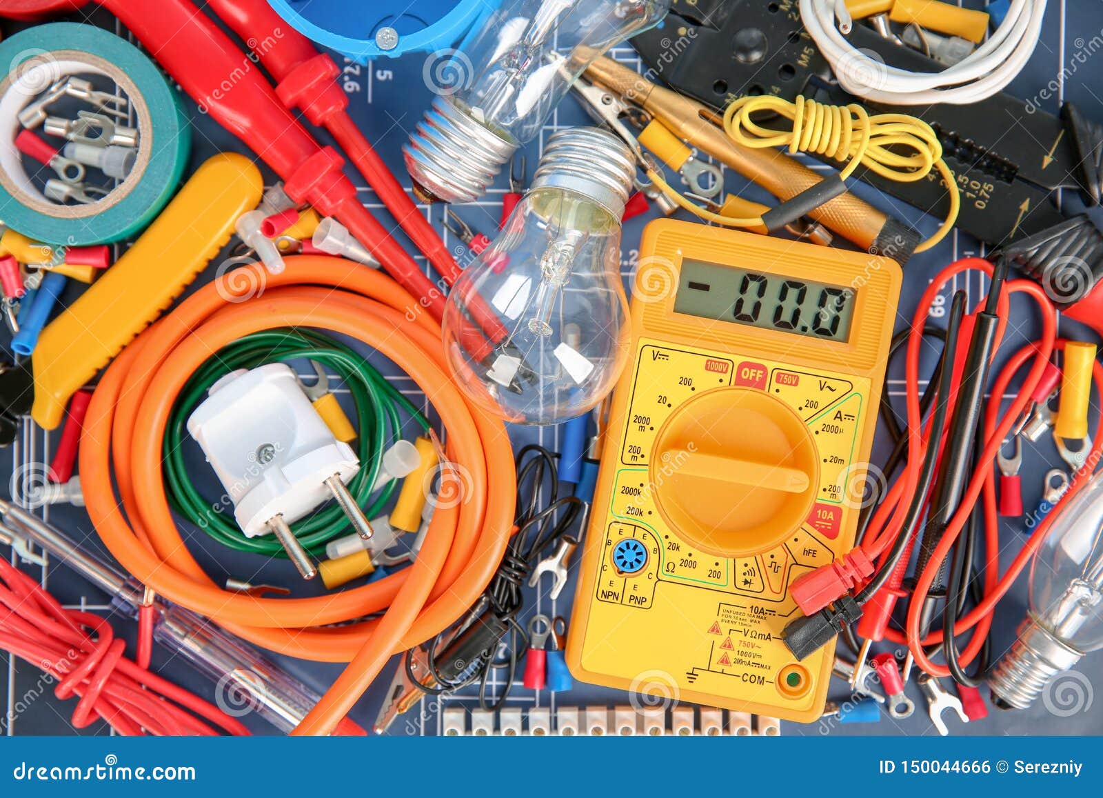 Flat Lay Of Electrical Terminals Assortment Kit Arranged In Plastic Box ...