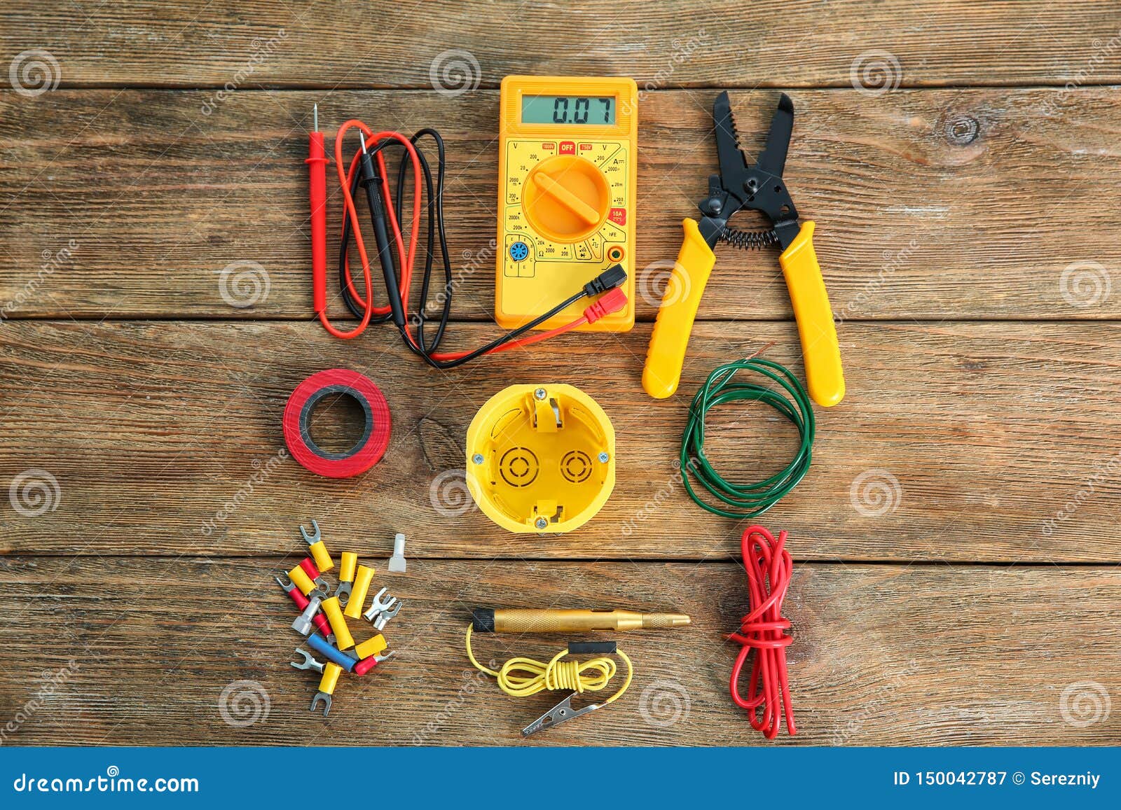 Flat Lay Of Electrical Terminals Assortment Kit Arranged In Plastic Box ...