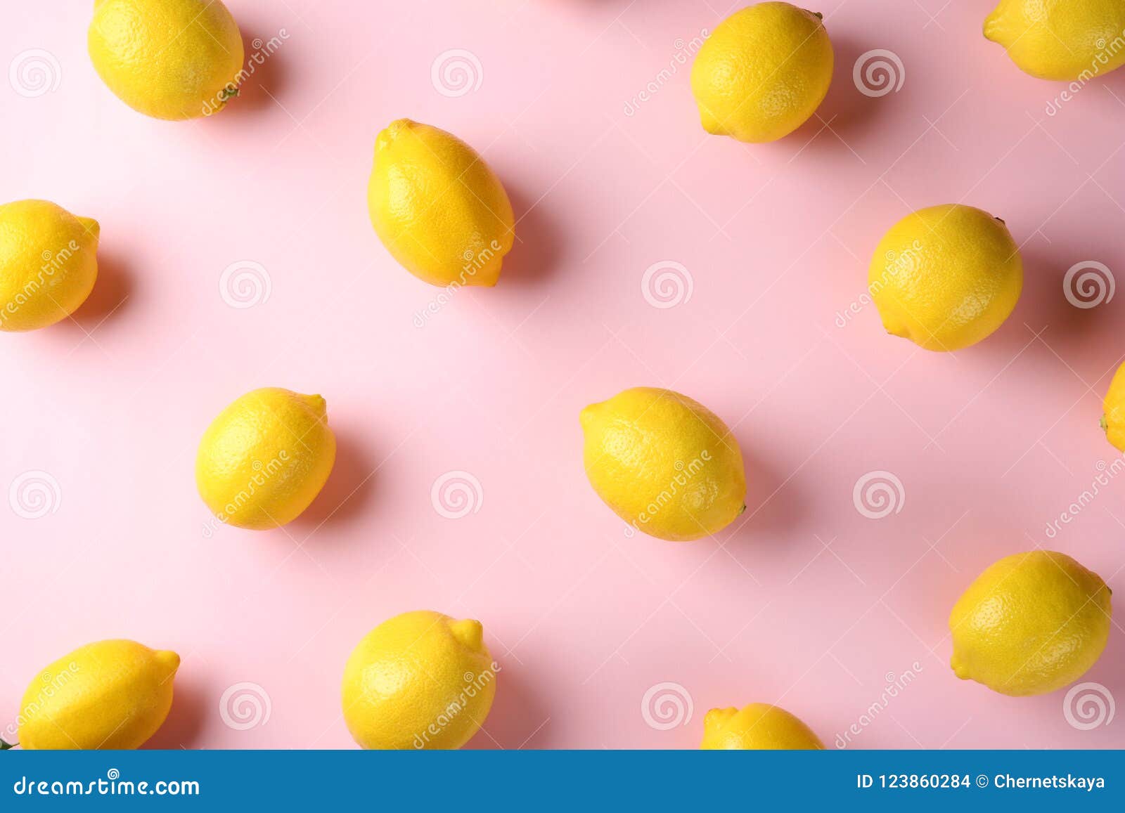 Flat Lay Composition with Fresh Ripe Lemons Stock Photo - Image of ...
