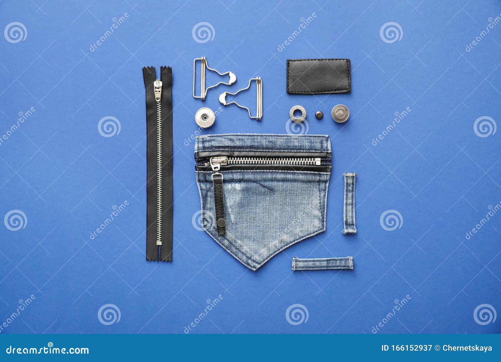 Flat Lay Composition with Garment Accessories and Cutting Details for ...