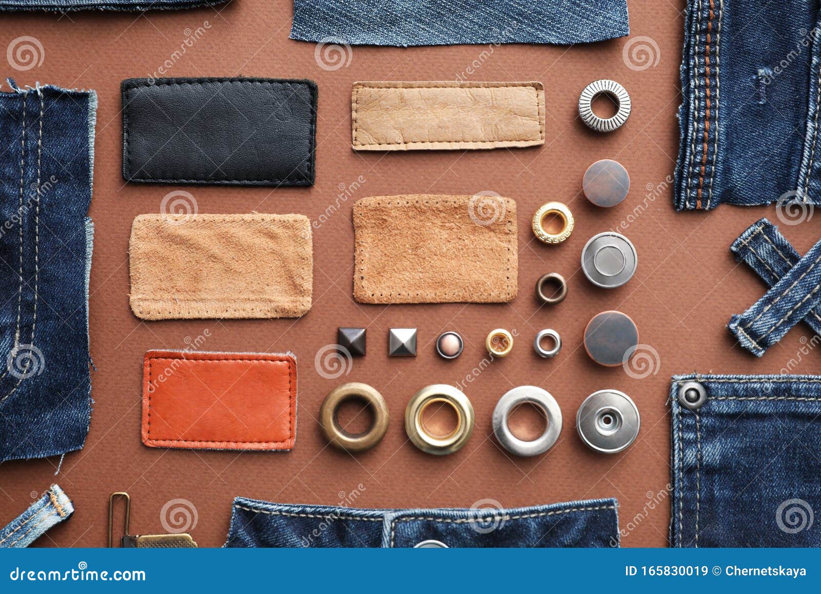 Flat Lay Composition with Garment Accessories and Cutting Details for ...