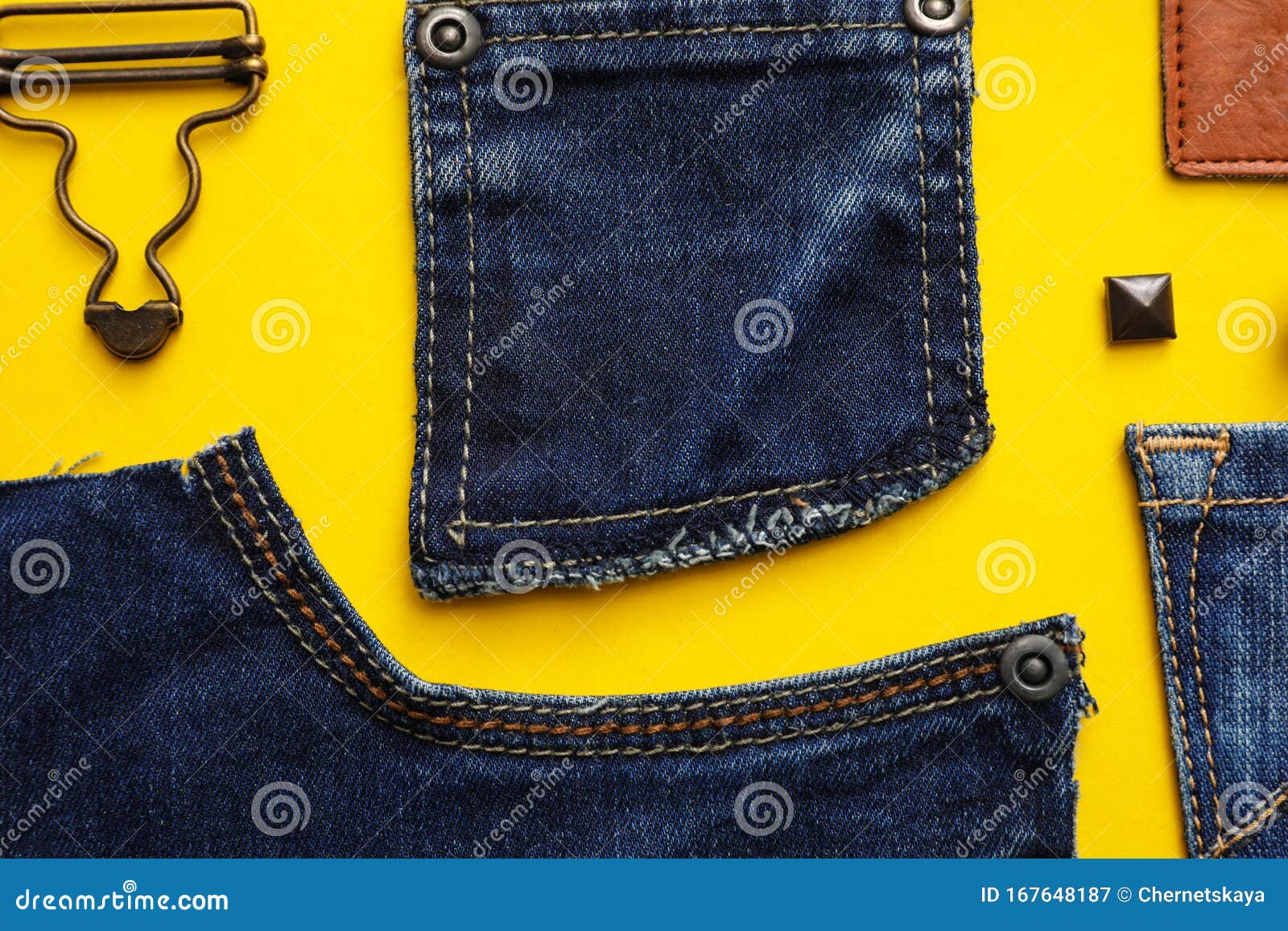 Flat Lay Composition with Garment Accessories and Cutting Details for ...