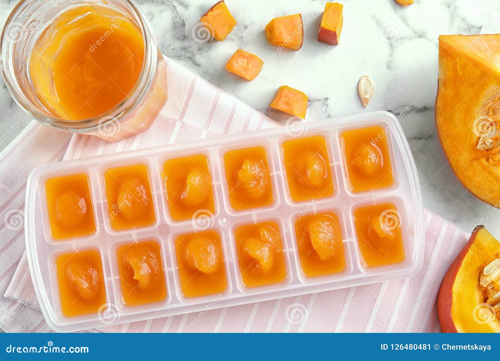 Flat Lay Composition with Ice Cube Tray Stock Image - Image of healthy ...