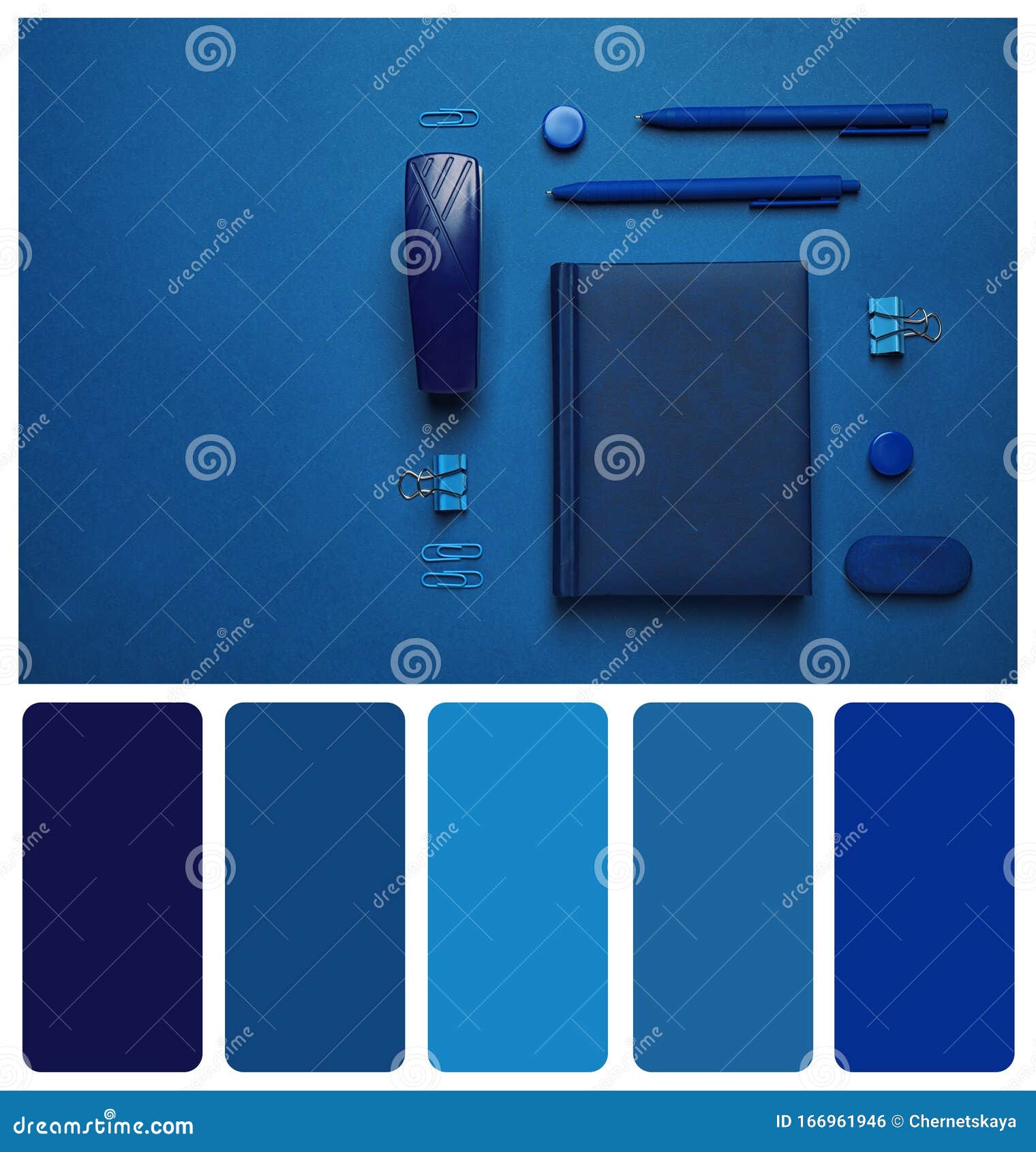 Flat Lay Composition Inspired by Color of the Year 2020 Classic Blue on ...
