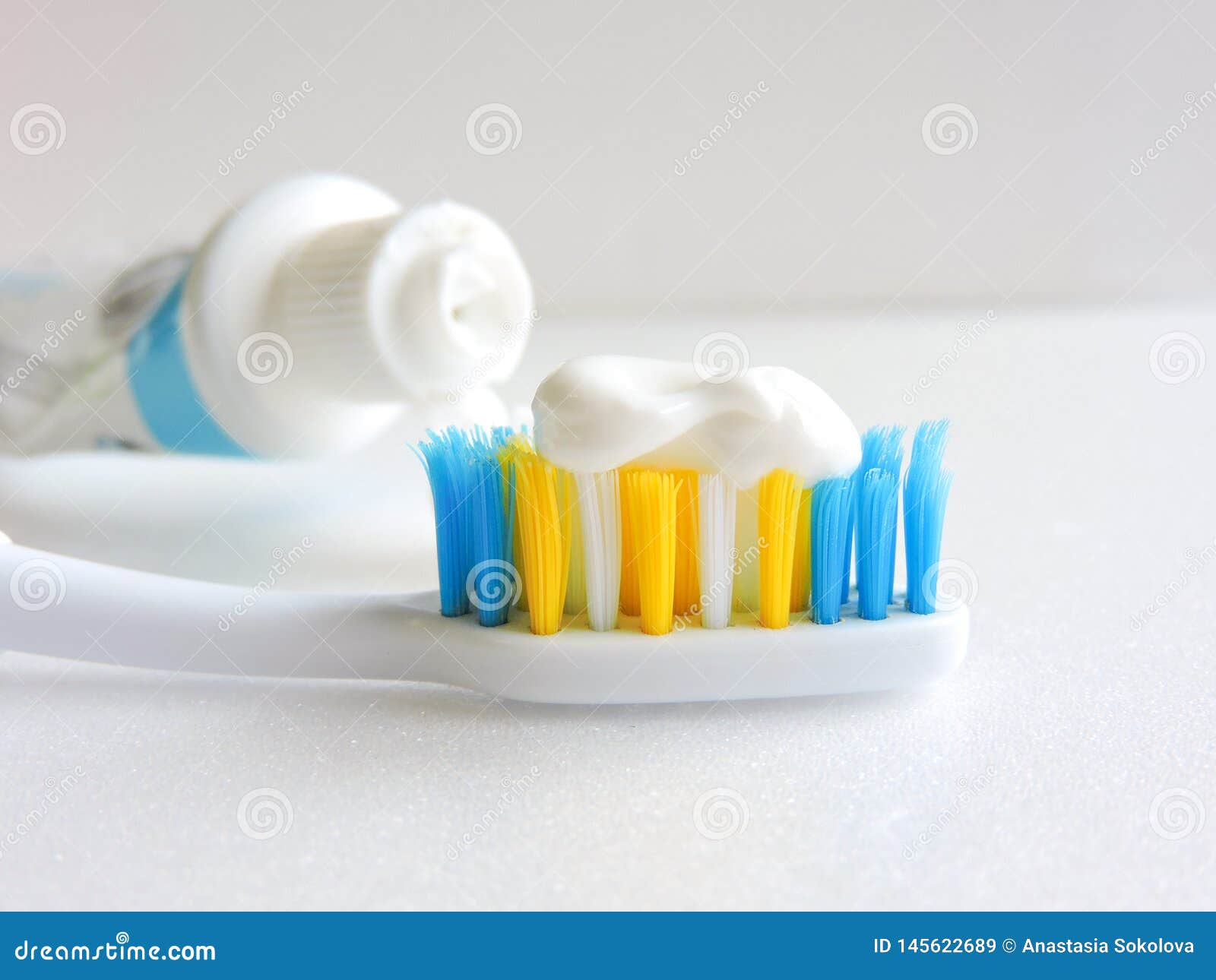 Flat Lay Composition with Manual Toothbrushes on White Background ...