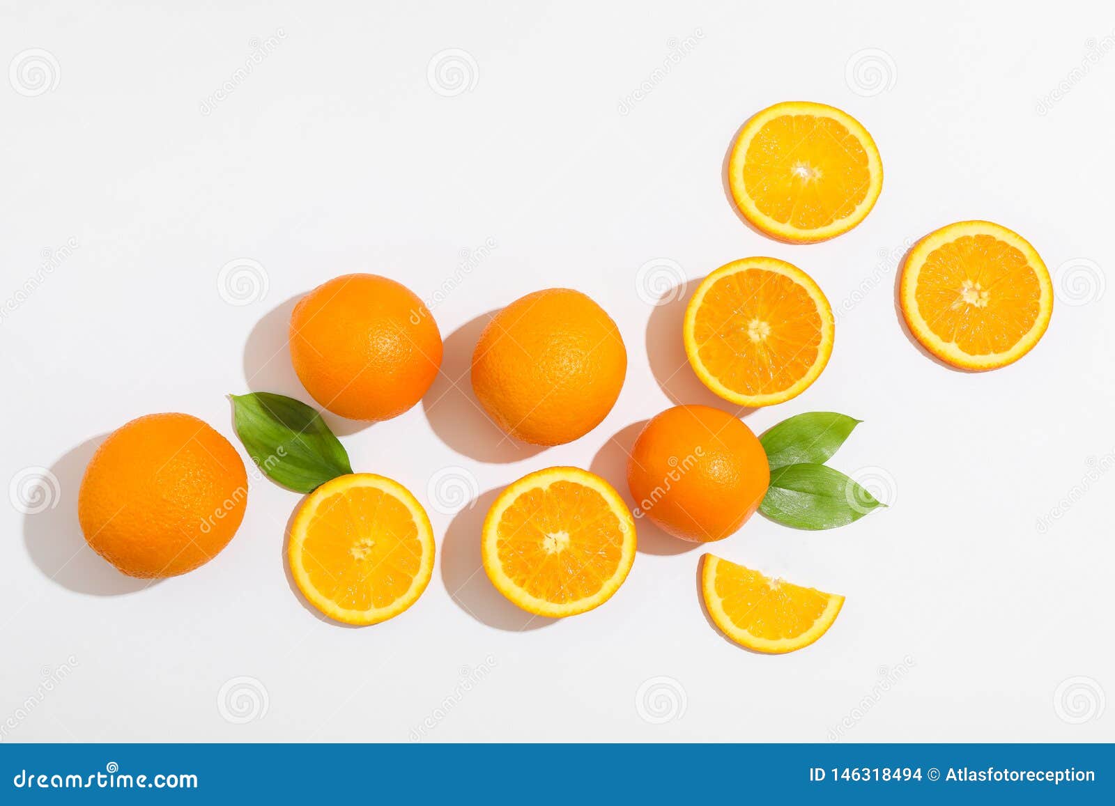 Flat Lay Composition with Oranges and Space for Text on White ...
