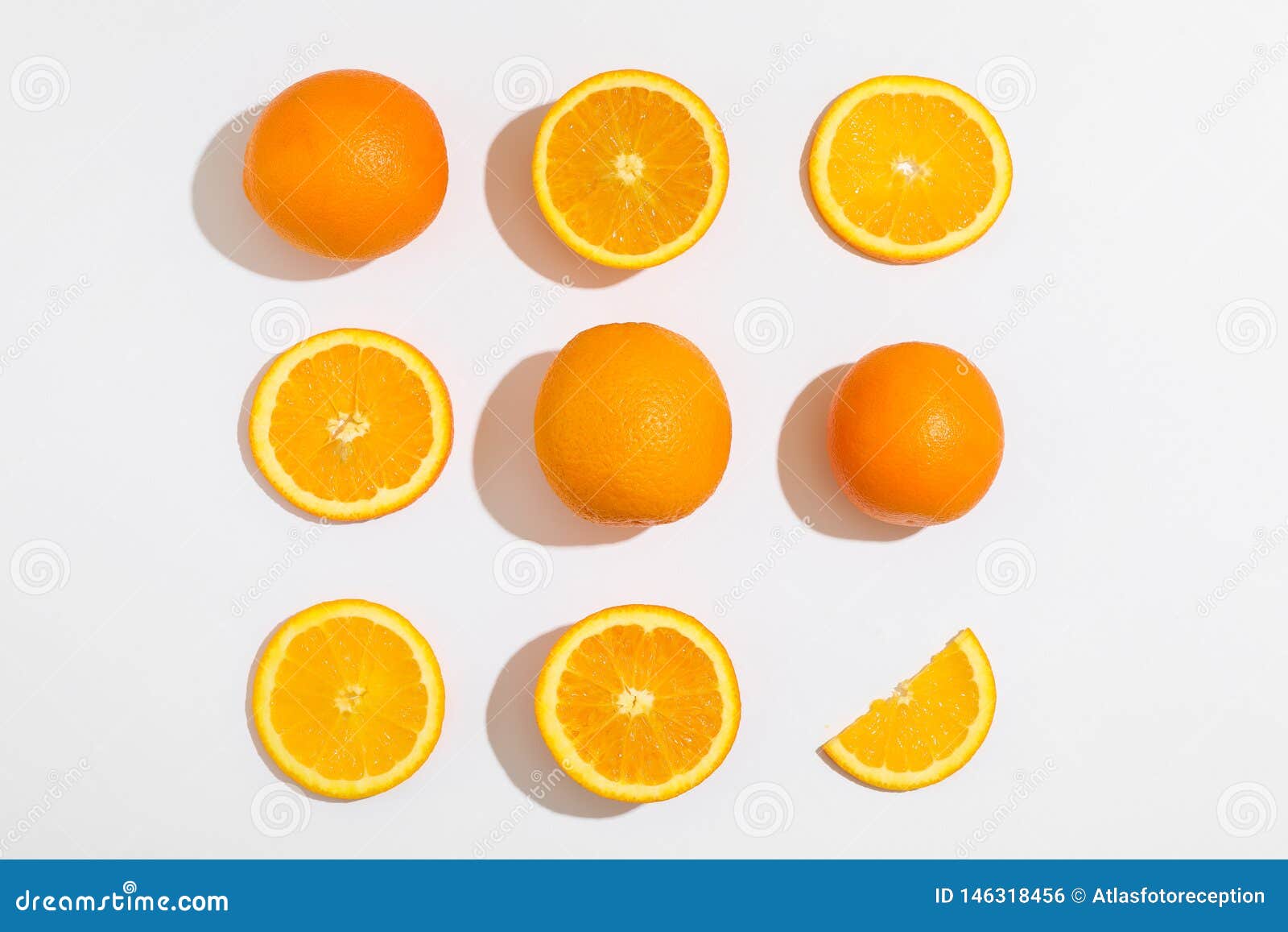 Flat Lay Composition with Oranges on White Background Stock Photo ...
