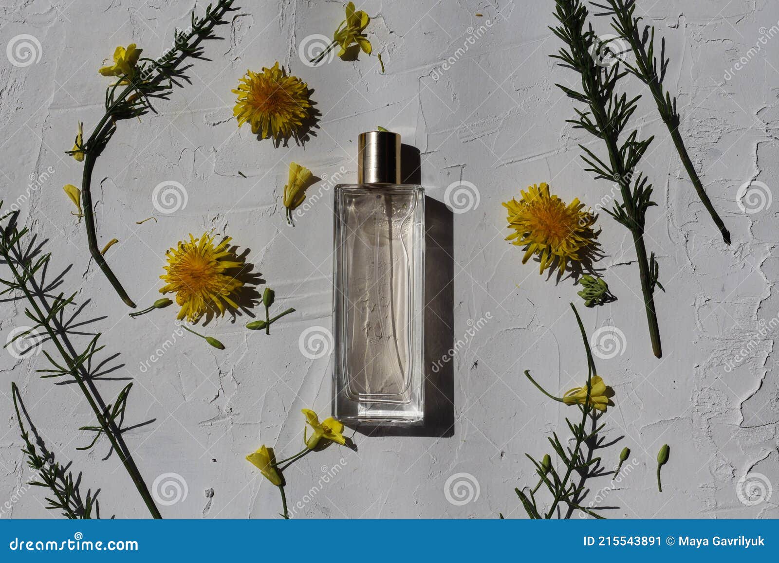 A Flat Lay Composition of a Perfume Bottle with Copy Space for Your ...