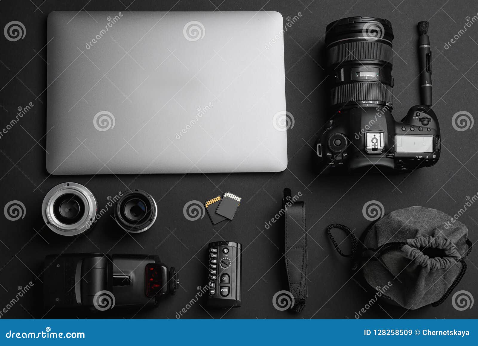 Flat Lay Composition with Photographer`s Equipment and Accessories ...