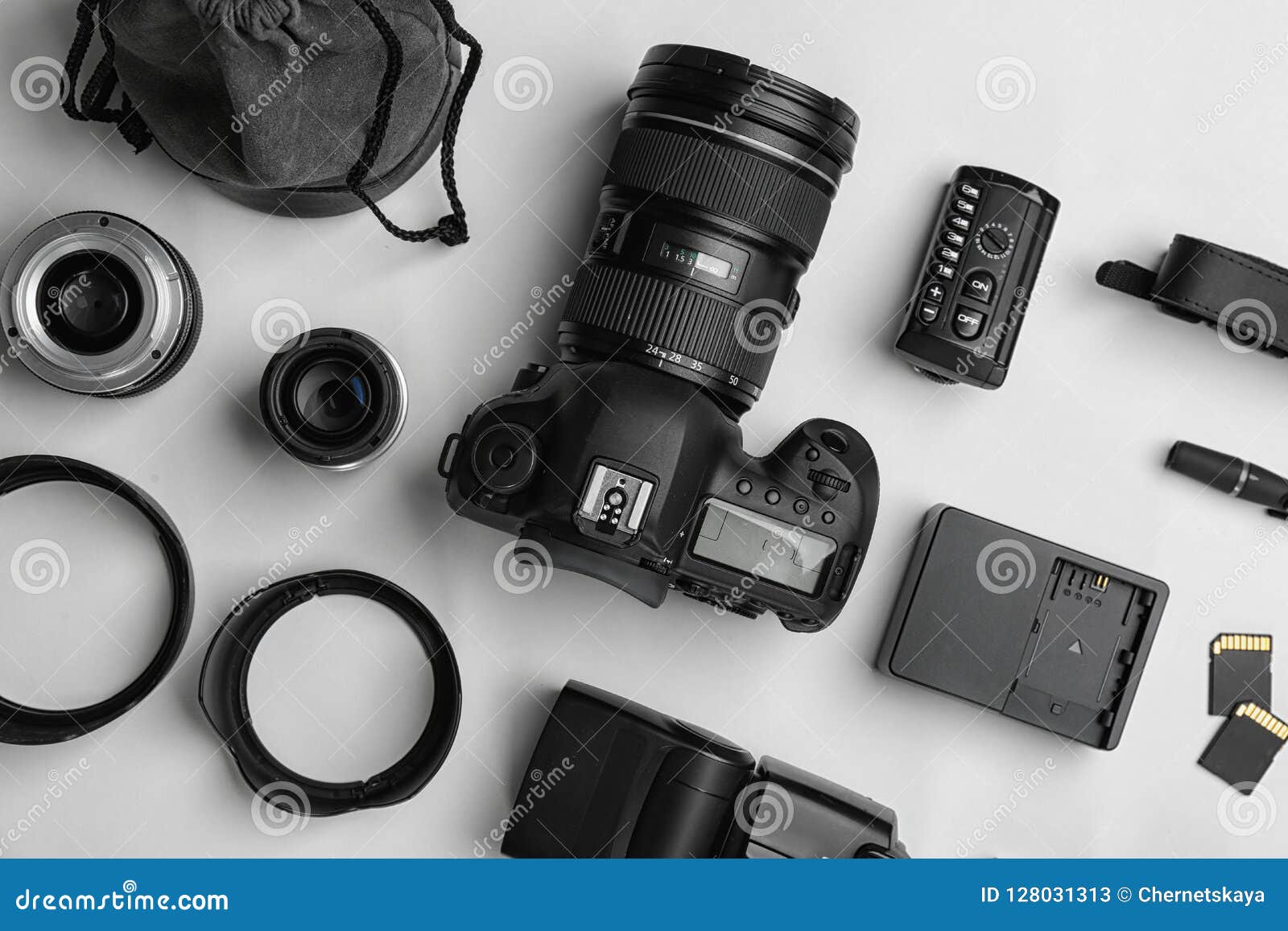 Flat Lay Composition with Photographer`s Equipment and Accessories ...