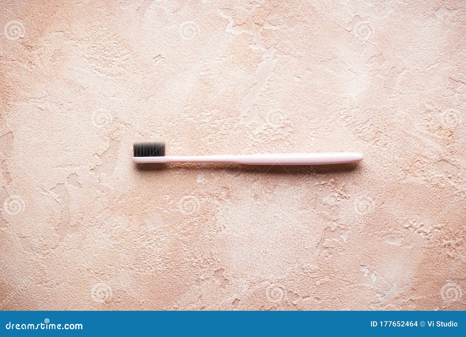 Flat Lay Composition of Pink Toothbrush on Beige Background Stock Photo ...