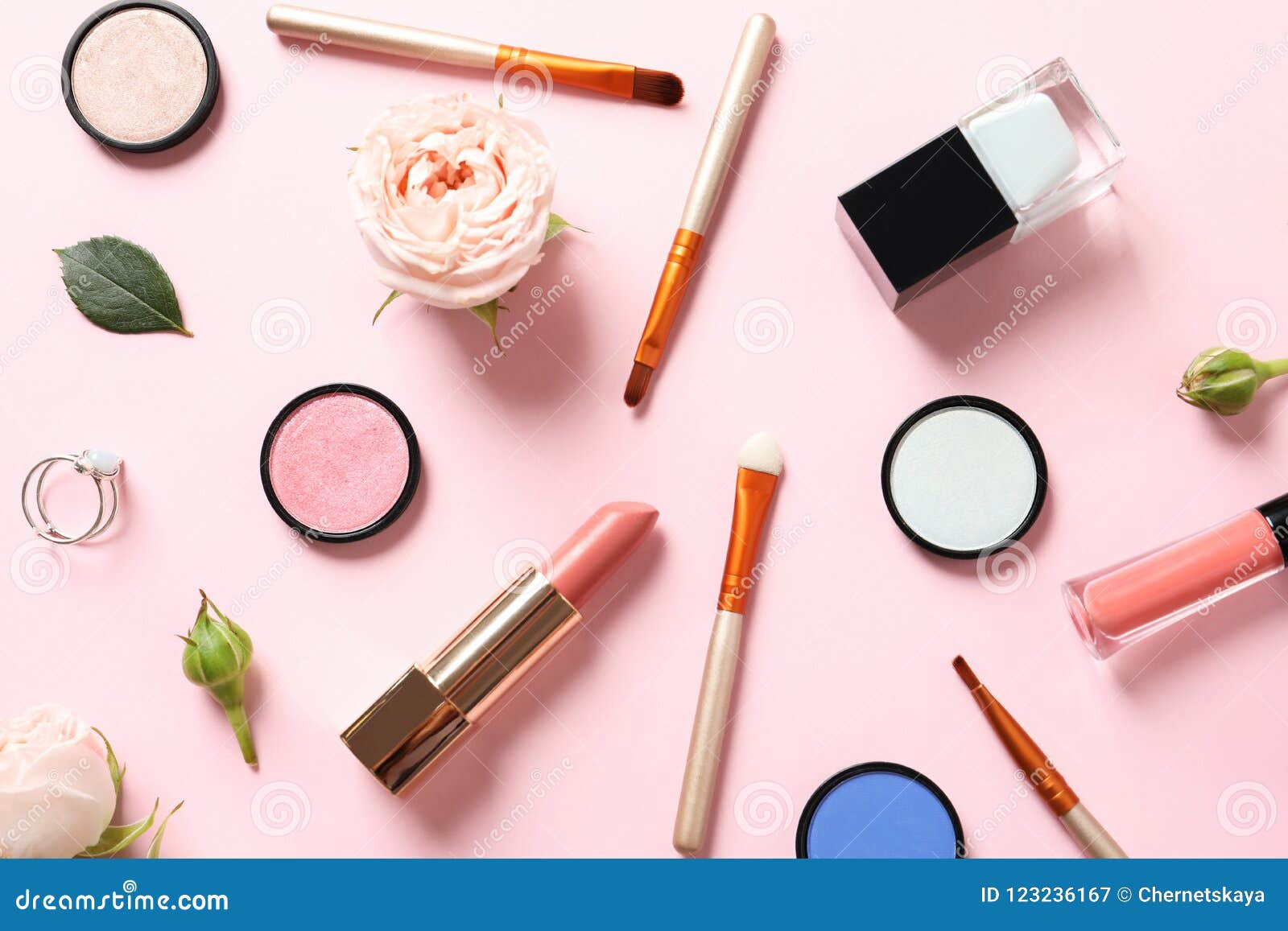 Flat Lay Composition with Products for Decorative Makeup Stock Image ...