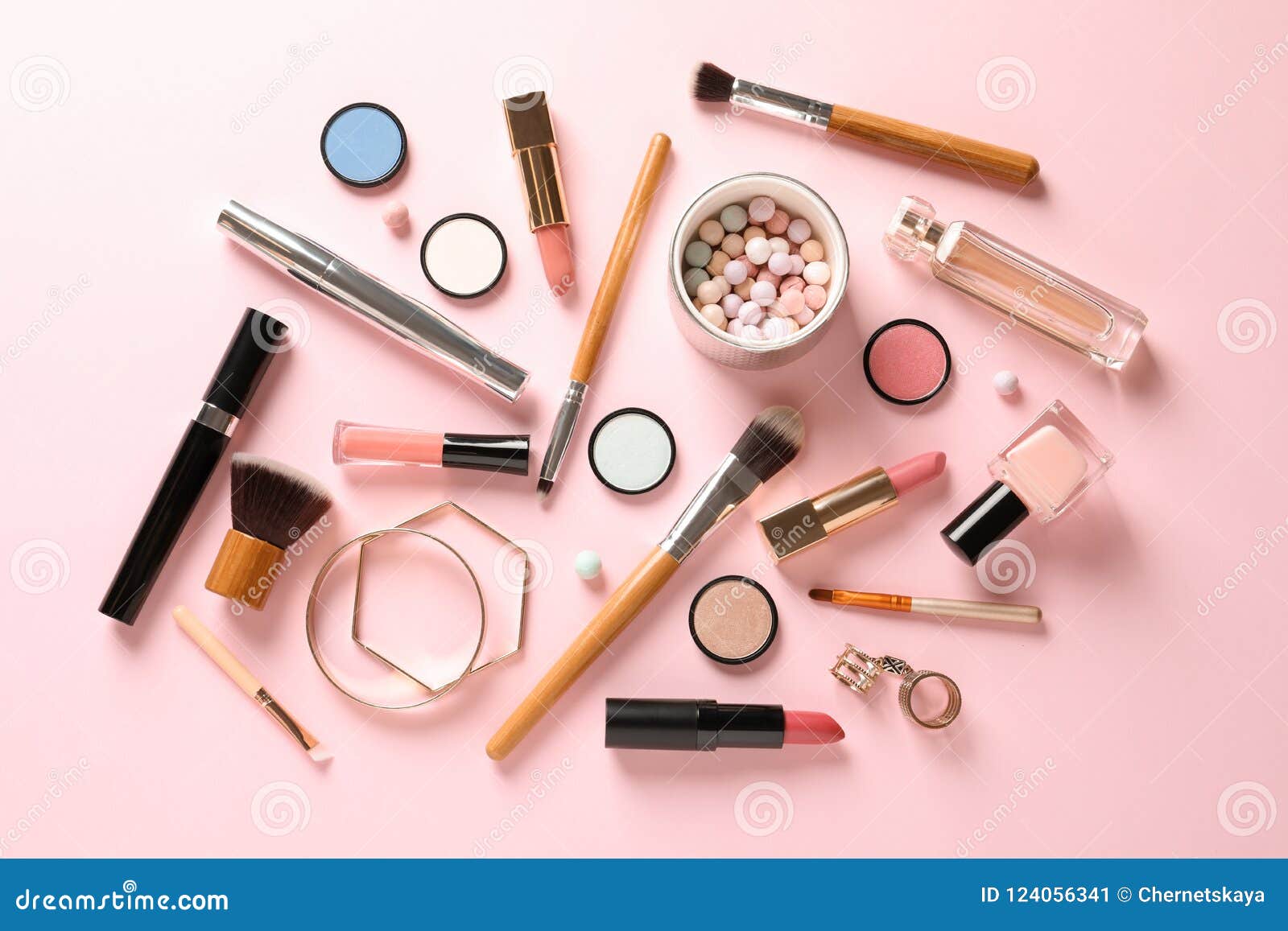 Flat Lay Composition with Products for Decorative Makeup Stock Image ...