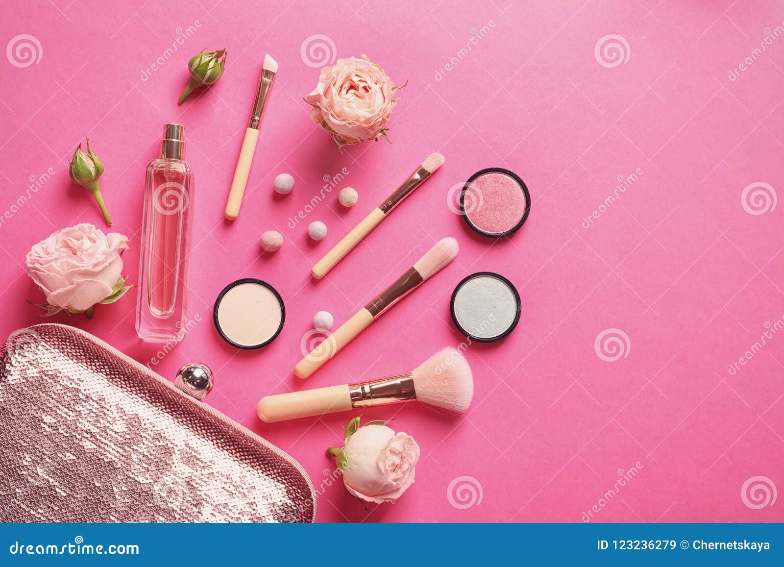 Flat Lay Composition with Products for Decorative Makeup Stock Image ...