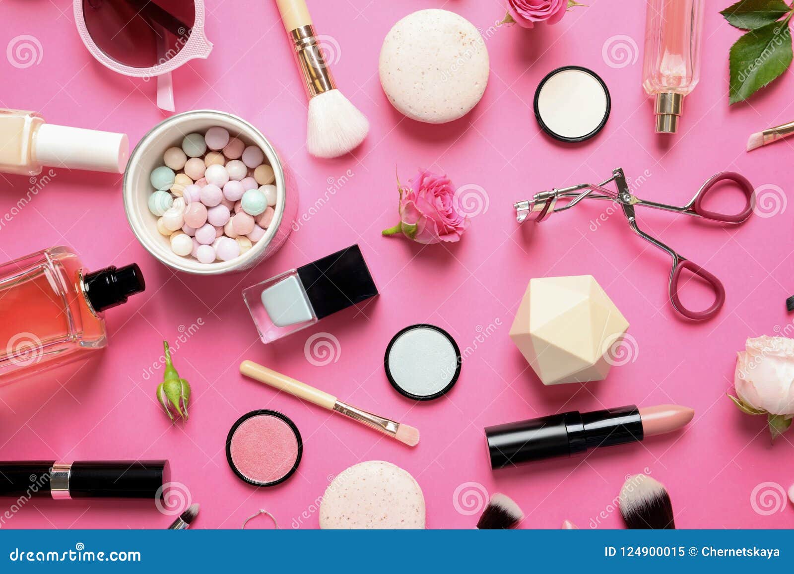 Flat Lay Composition with Products for Decorative Makeup Stock Image ...