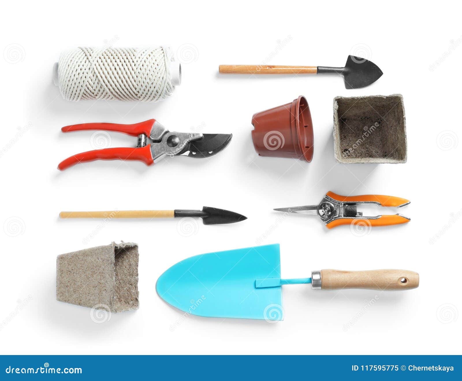 Flat Lay Composition with Professional Gardening Tools Stock Image ...