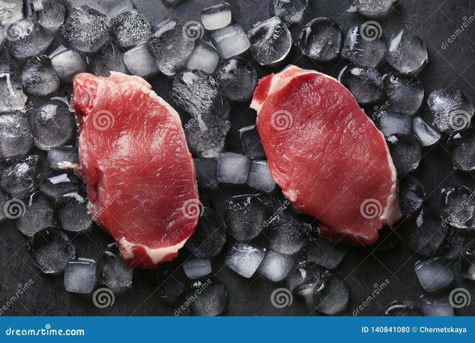 Flat Lay Composition with Raw Meat and Ice Cubes Stock Photo - Image of ...