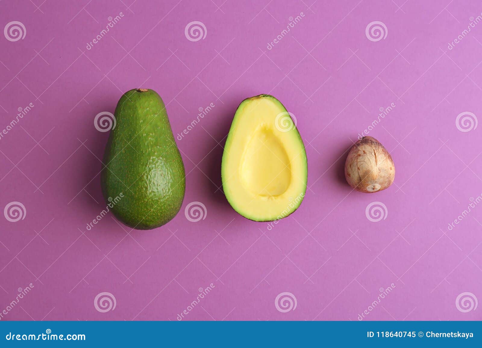 Composition with Ripe Avocados on Color Background Stock Image - Image ...
