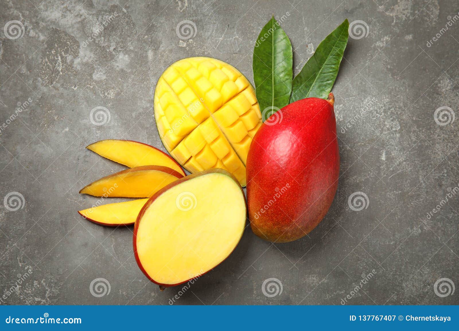 Flat Lay Composition with Ripe Mangoes Stock Image - Image of organic ...
