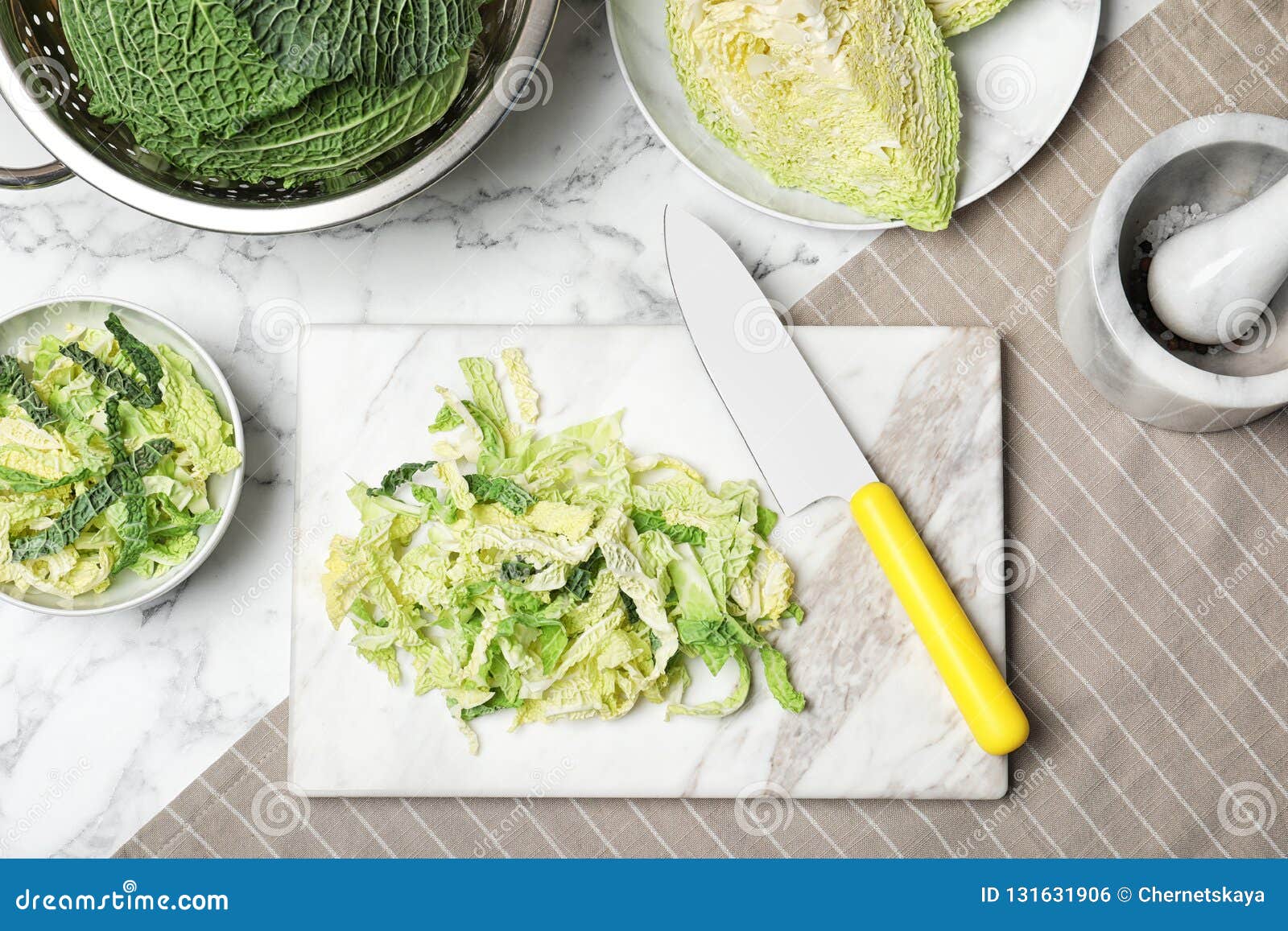 Flat Lay Composition with Savoy Cabbage Stock Photo - Image of fresh ...