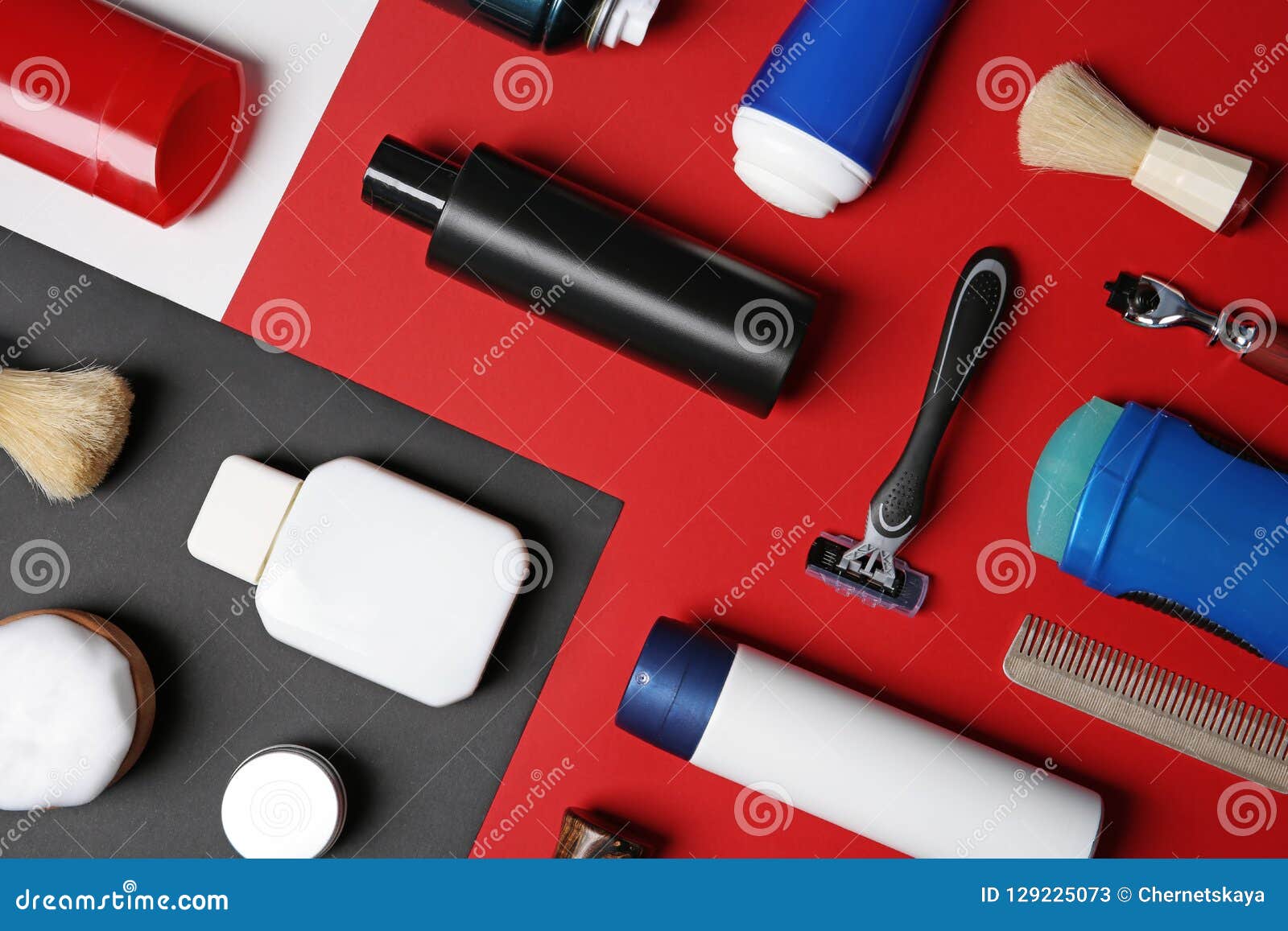Flat Lay Composition with Shaving Accessories Stock Image - Image of ...