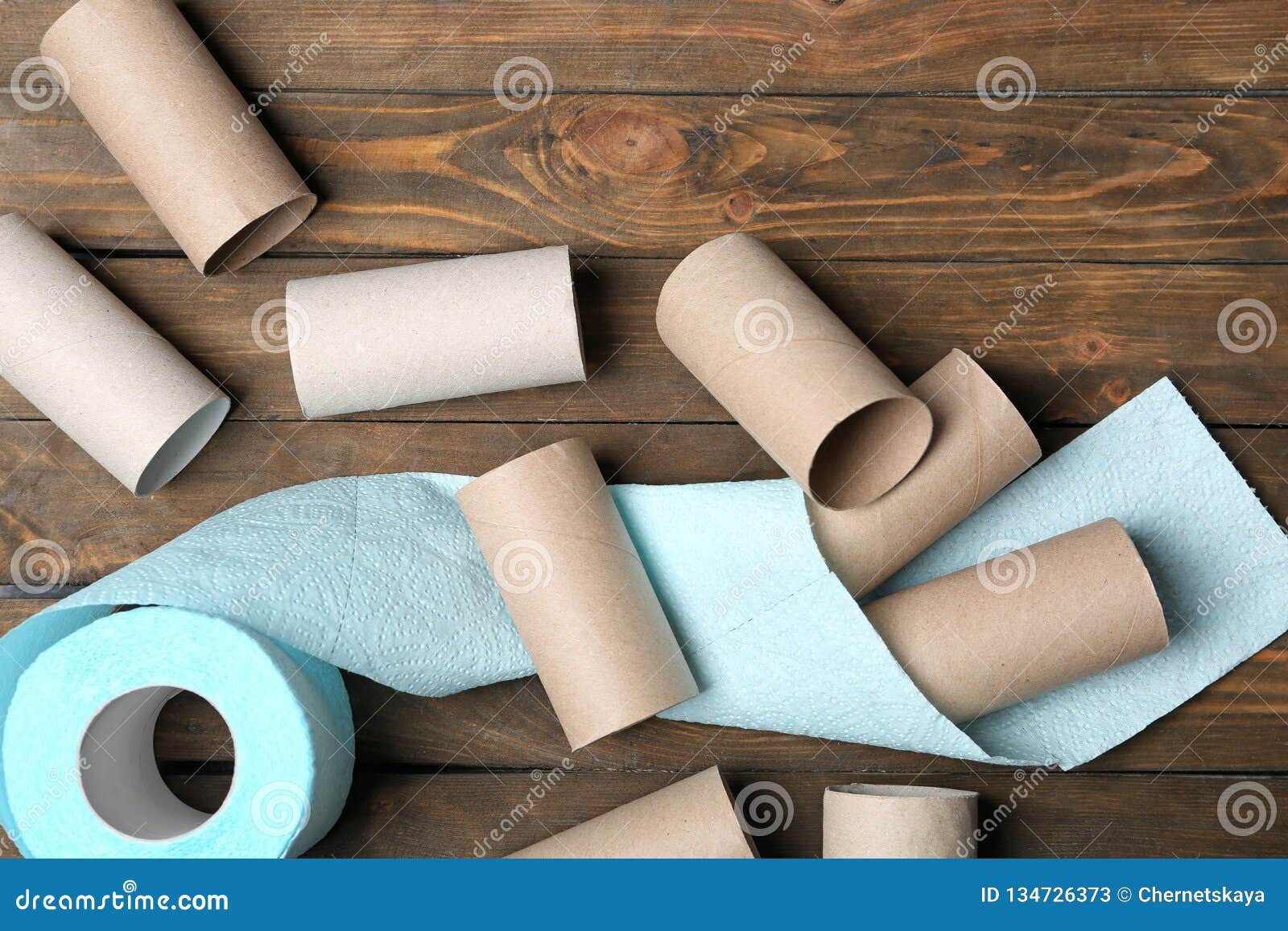 Flat Lay Composition with Toilet Paper and Empty Rolls Stock Image ...