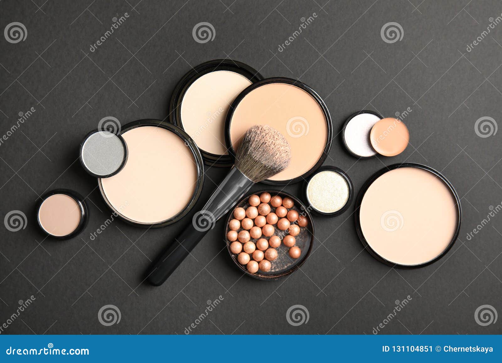 Flat Lay Composition with Various Makeup Stock Image - Image of ...