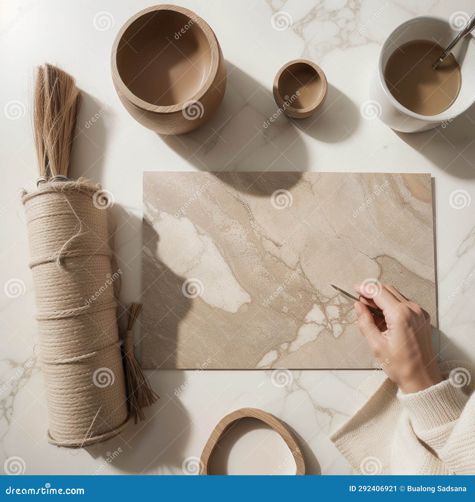 Flat Lay of Creative Architect Moodboard Composition with Samples of ...