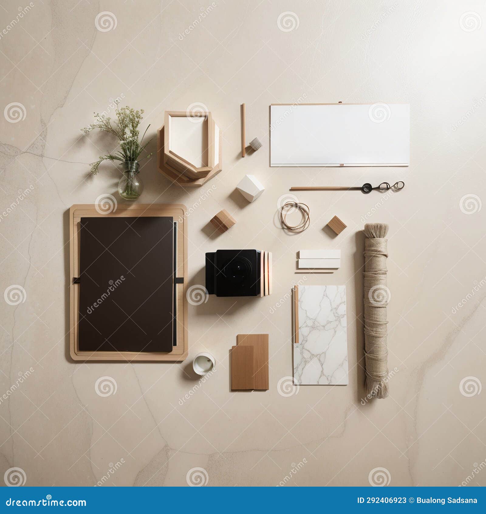 Flat Lay of Creative Architect Moodboard Composition with Samples of ...
