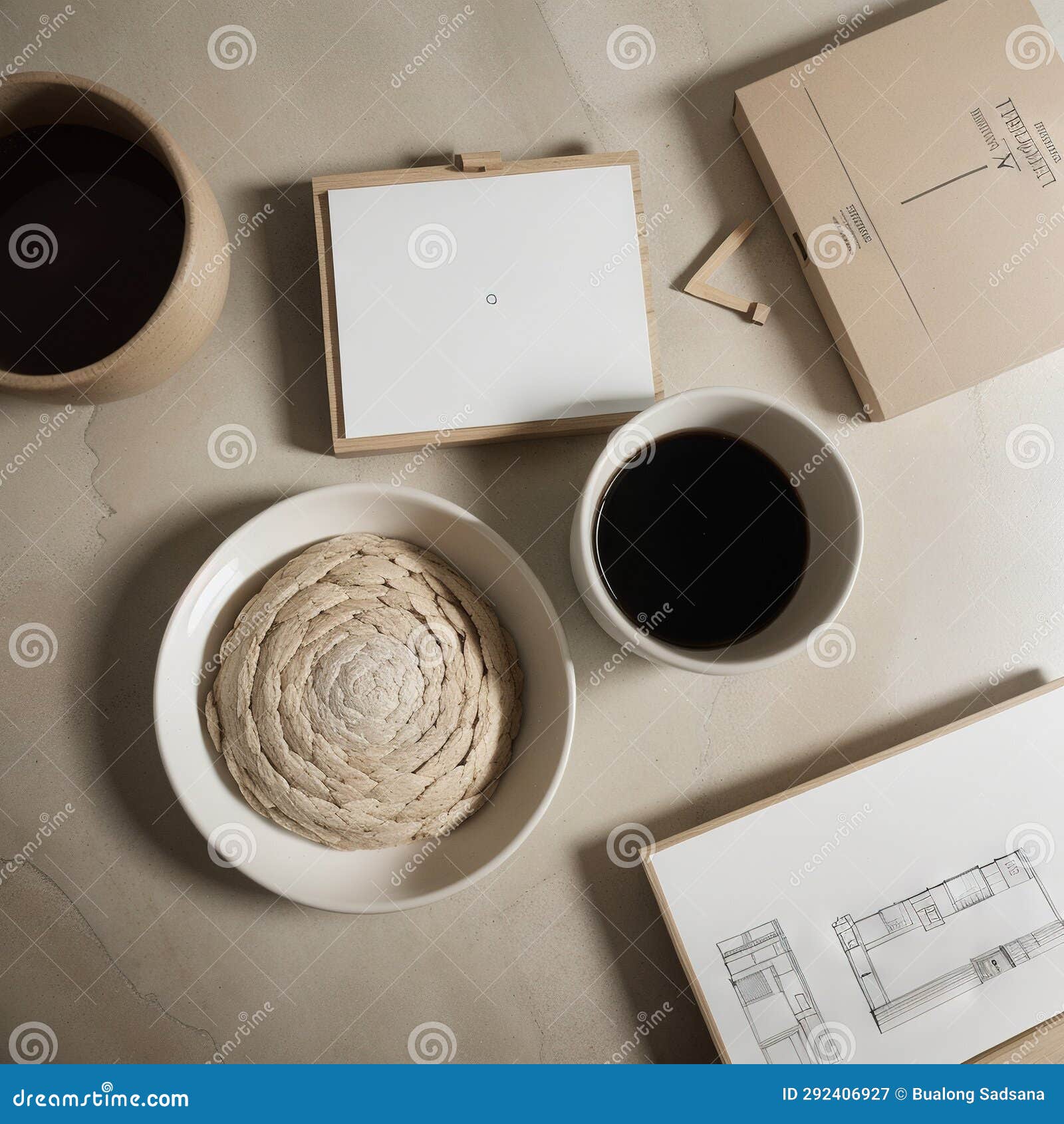 Flat Lay of Creative Architect Moodboard Composition with Samples of ...