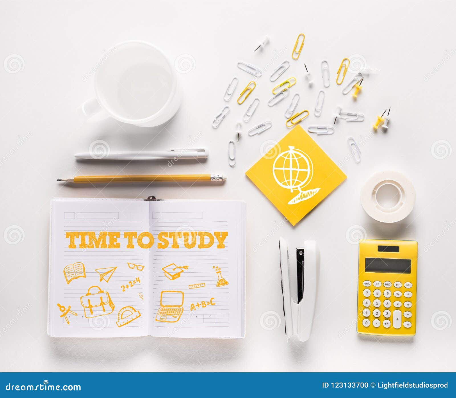 Drawn Time to study words stock photo. Image of learning - 123133700