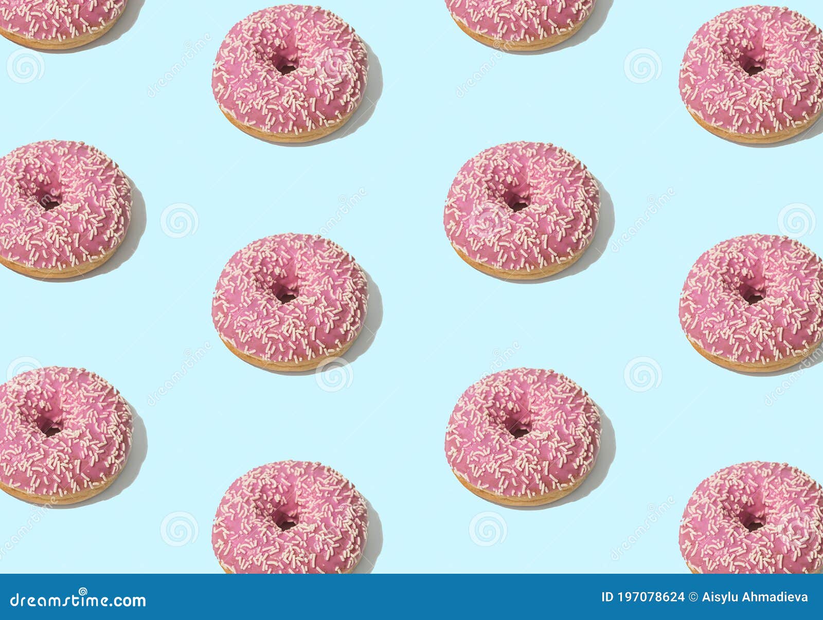Donuts Pattern In Vibrant Gradient Holographic Neon Colors. Concept Art ...