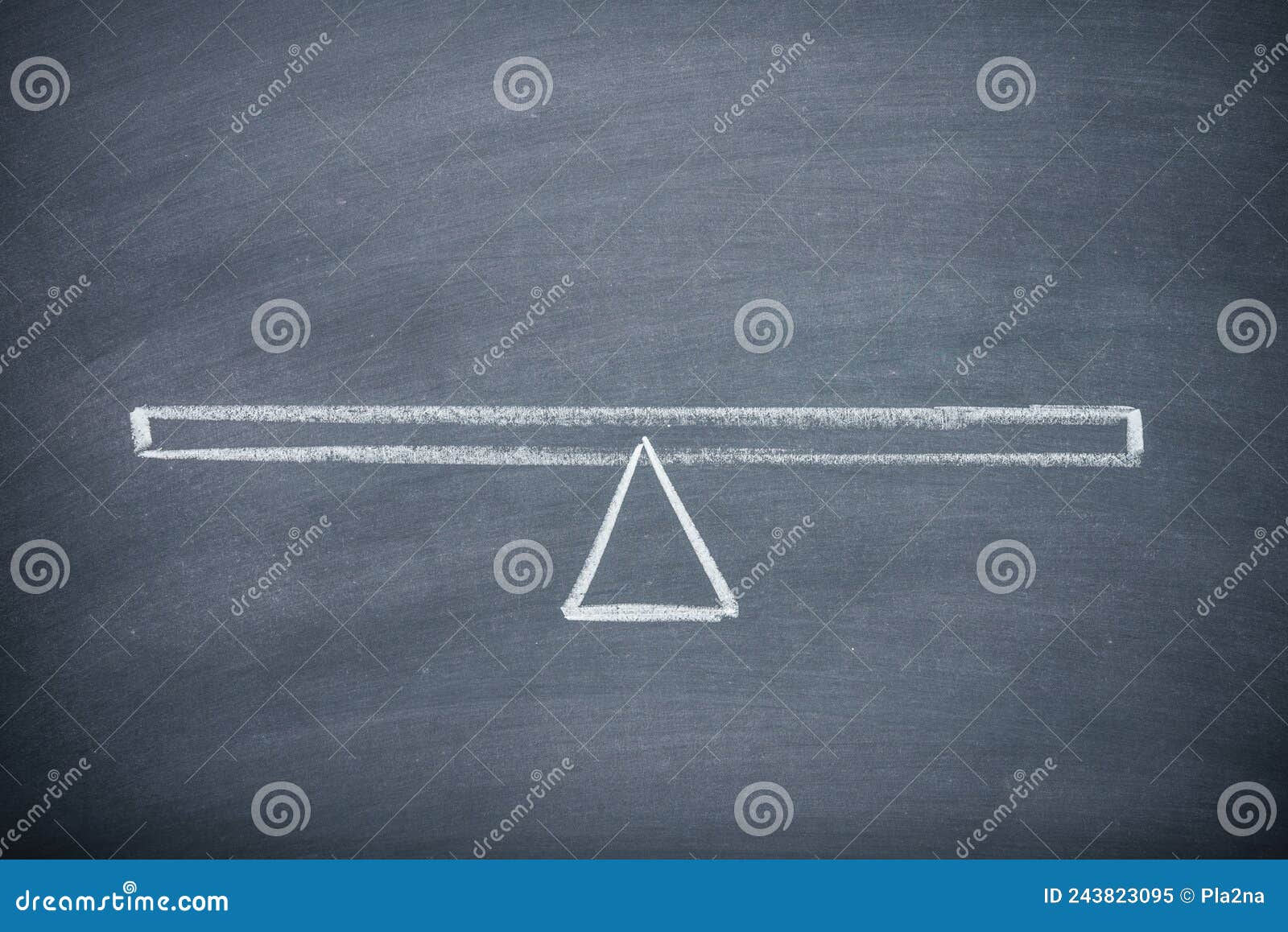 Flat Lay of Drawing Empty Seesaw or Balance Scale in Equilibrium on ...