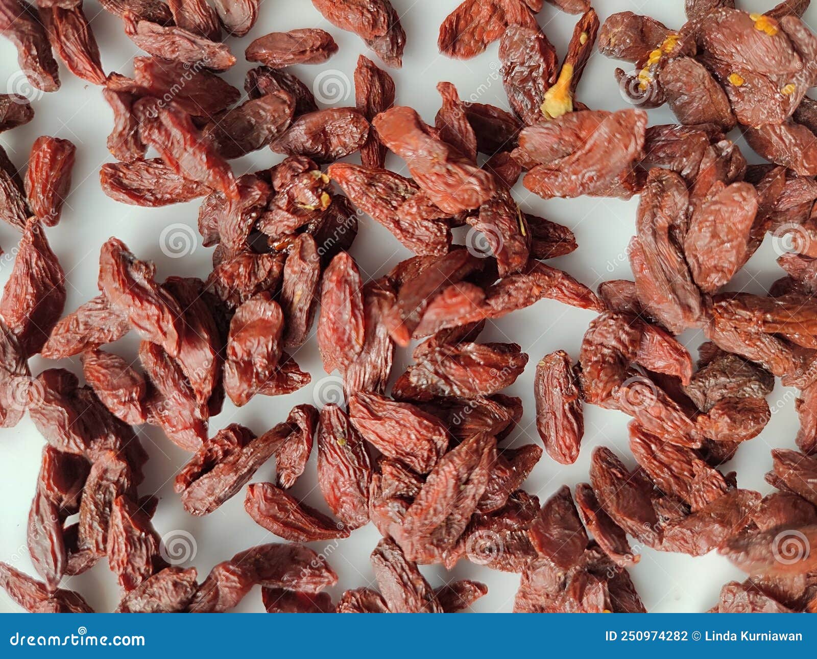 Flat Lay of Dried Chinese Goji Berry or Kichi in Chinese. Stock Photo ...