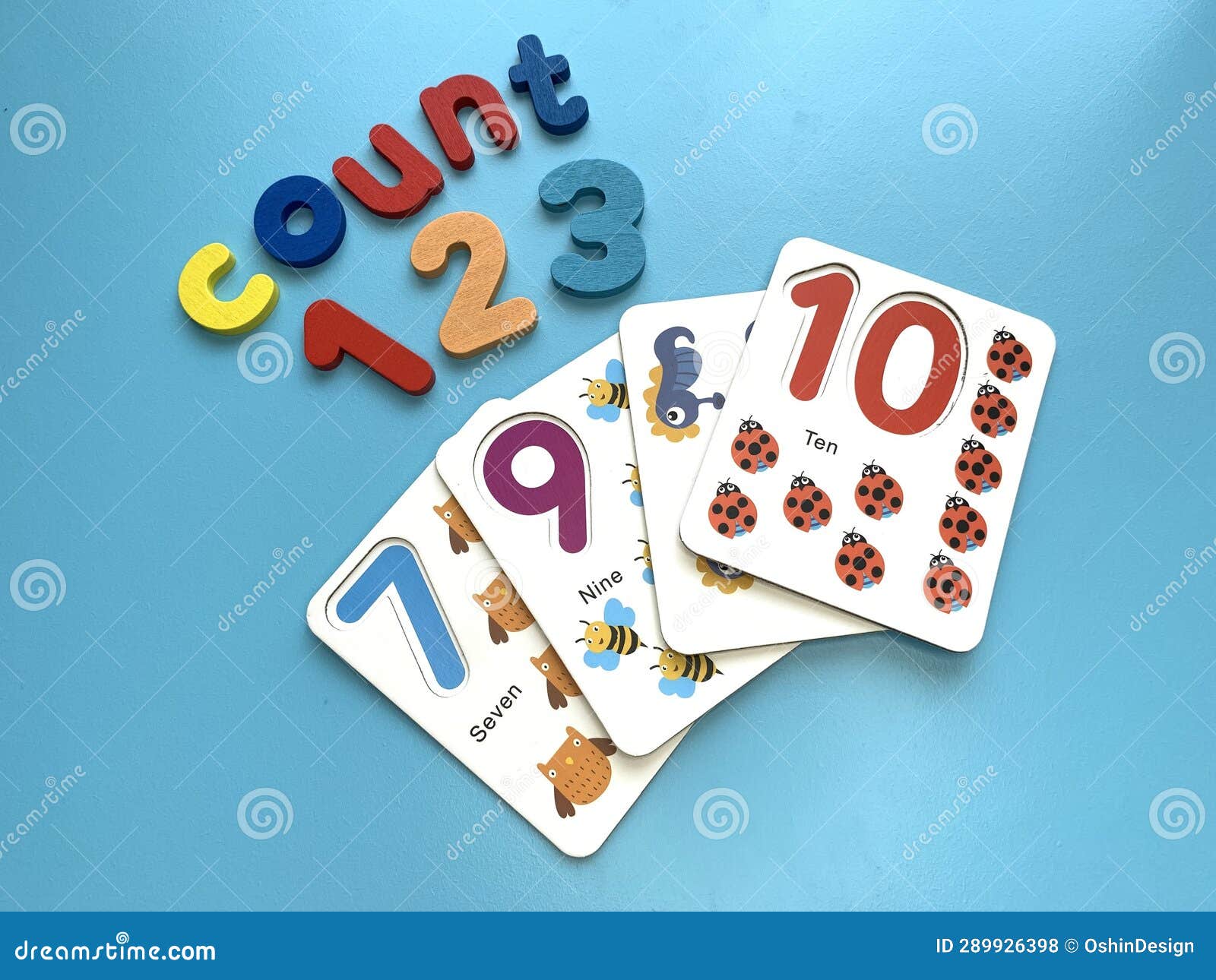 Flat Lay of Education Concept Using Flashcards. Stock Photo - Image of ...