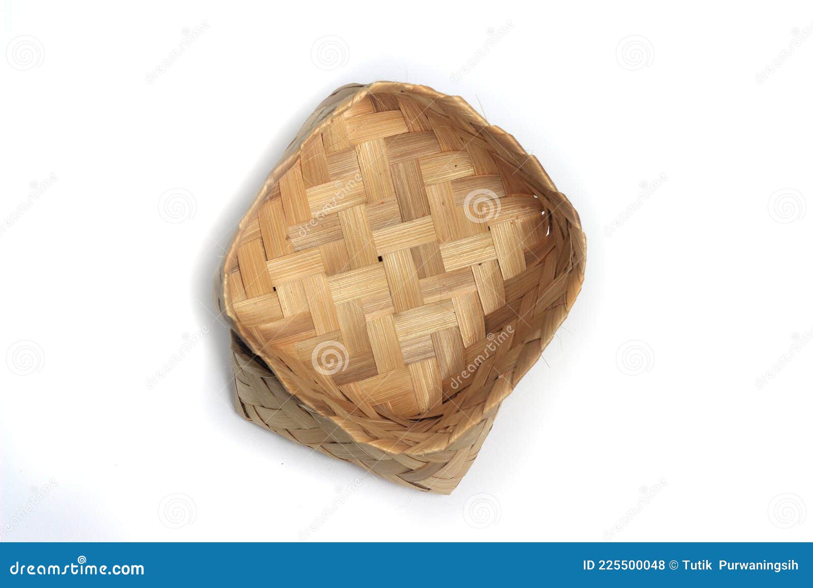 Flat Lay, Empty Besek is Box or Container Food Box, Made from Woven ...