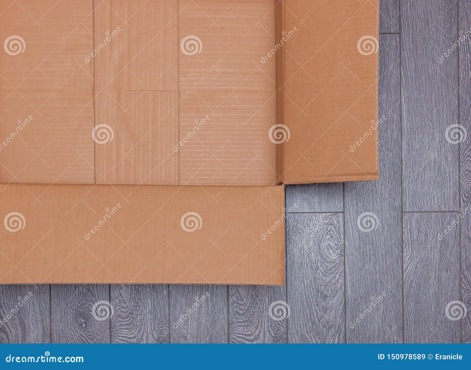 Flat Lay of Empty Open Cardboard Box Stock Image - Image of present ...