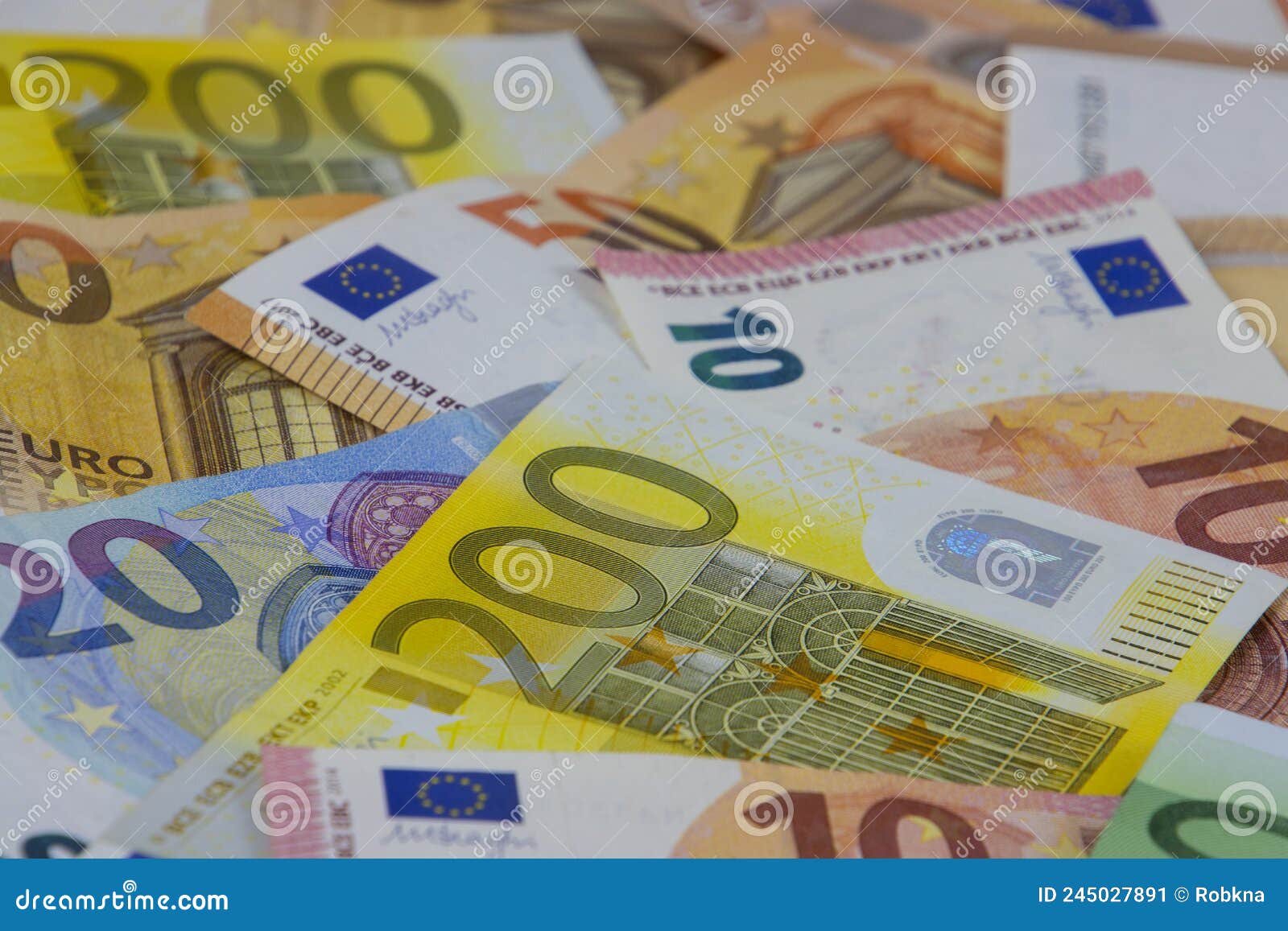 Flat Lay of Euro Bills Banknote for Financial Background Stock Image ...