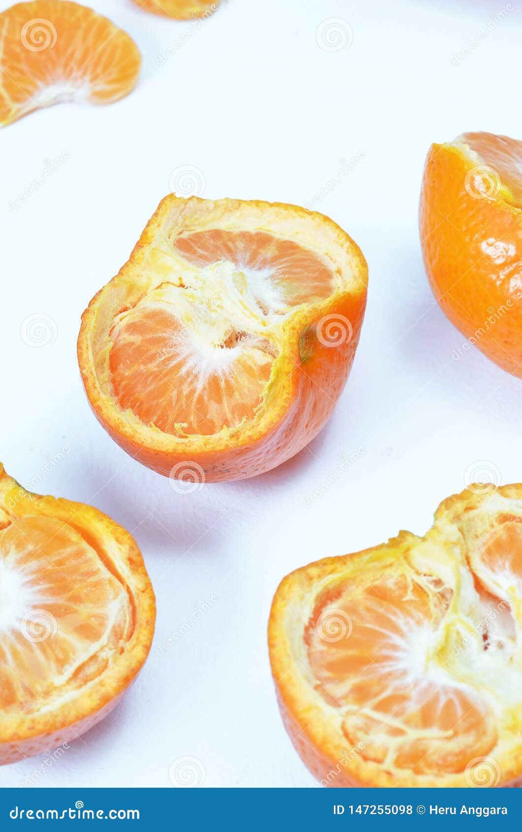 Flat Lay of Fresh Half Cut Orange Stock Photo - Image of isolated ...