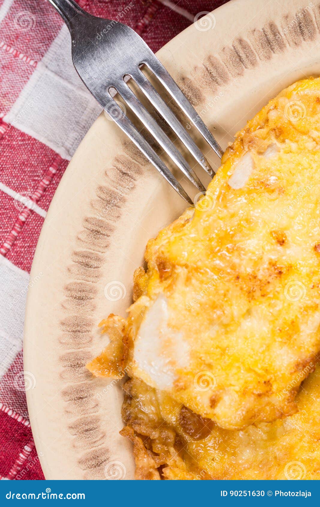 Flat Lay Fried Chicken White Meat on the Plate Stock Photo - Image of ...