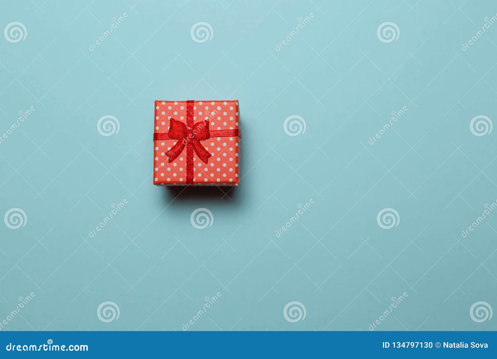 Flat Lay Gift on a Blue Background. Stock Photo - Image of blue, event ...