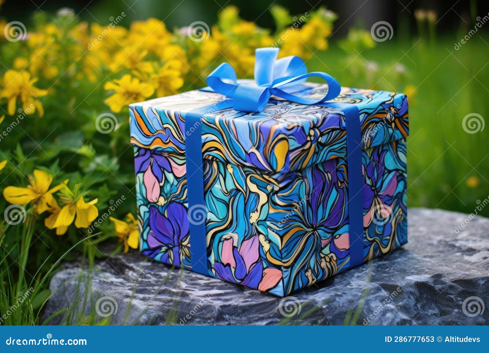 Flat Lay of a Gift Wrapping Station with Supplies Stock Image - Image ...