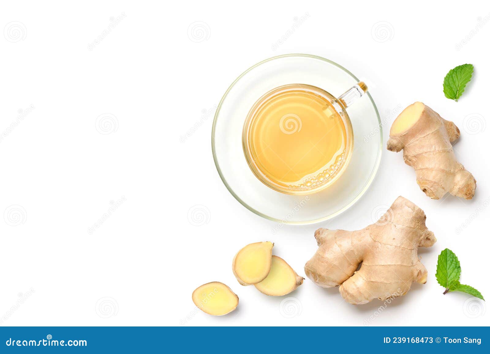 Ginger Tea with Rhizome Slices Stock Image - Image of green, health ...
